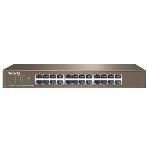 Tenda TEG1024D, 24 Port Gigabit Switch, Unmanaged Rackmount Ethernet ...