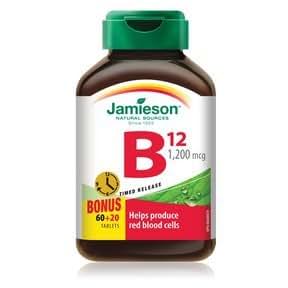 Amazon.com: Jamieson B12 1,200 mcg Time Release， 80 tabs Bonus: Health ...