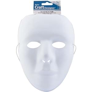 Amazon.com: "White Matte PVC Mask-9.75""": Arts, Crafts & Sewing