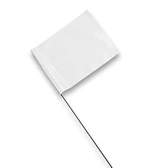 Amazon.com : White Marking Flags 1000 Pack - 4 x 5-Inch Flag on 15-Inch ...