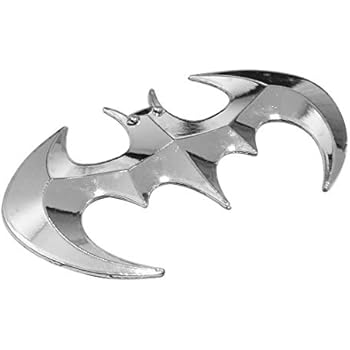 Amazon.com: Batman - Shiny Silver Chrome Bat Logo - Foil Sticker ...