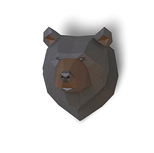 Grizzly Trophy Paper Sculpture,Pre-cut DIY Papercraft Kit,Handmade Bear ...