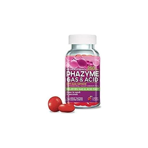 Phazyme Gas & Acid, Maximum Strength Cherry Chewable Tablets, 250mg Per ...