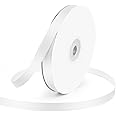 Amazon.com: 3/8" Wide x 50 Yards White Single Faced Polyester Satin ...