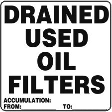 Drained Used Oil Filter Label 6"x6", Coated Paper, 100-pack: Amazon.com ...