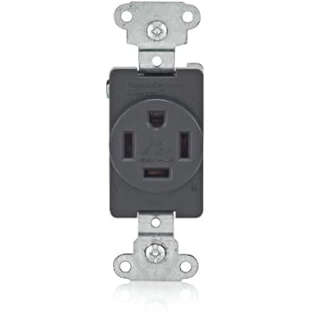 Leviton 8410 20-Amp, 125/250V Single Receptacle, Straight Blade ...
