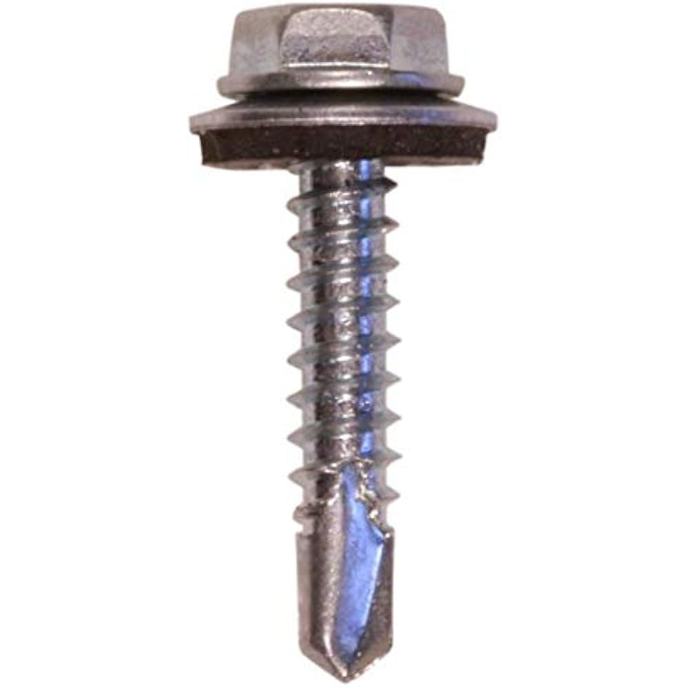 U Turn 10 X Hex Self Tapping Tek Screws With Rubber Washer 100 Pack