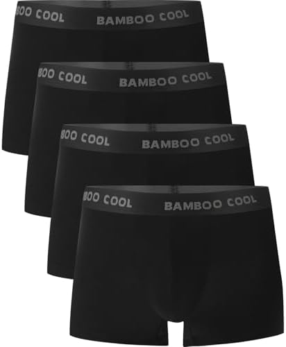 BAMBOO COOL Men's Ultra Breathable Underwear,No Riding Up Boxer Briefs ...