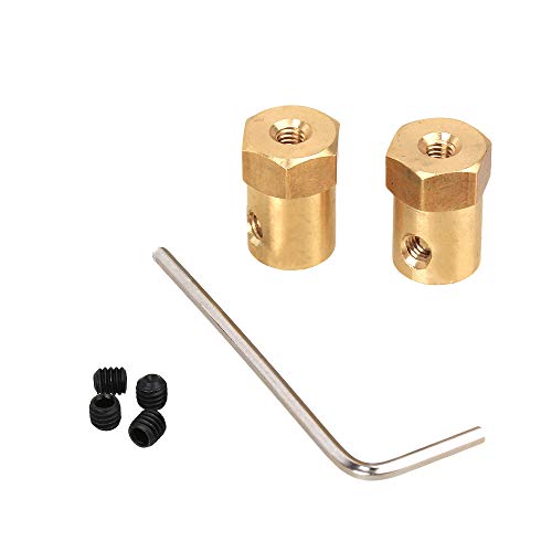 Magic&Shell Hex Brass Shaft Coupling Metal Axis Bearing Fittings DIY ...