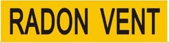 Set of 5 PCS - Pipe Marking- Radon Vent (Sticker, Yellow, 2X8): Amazon ...