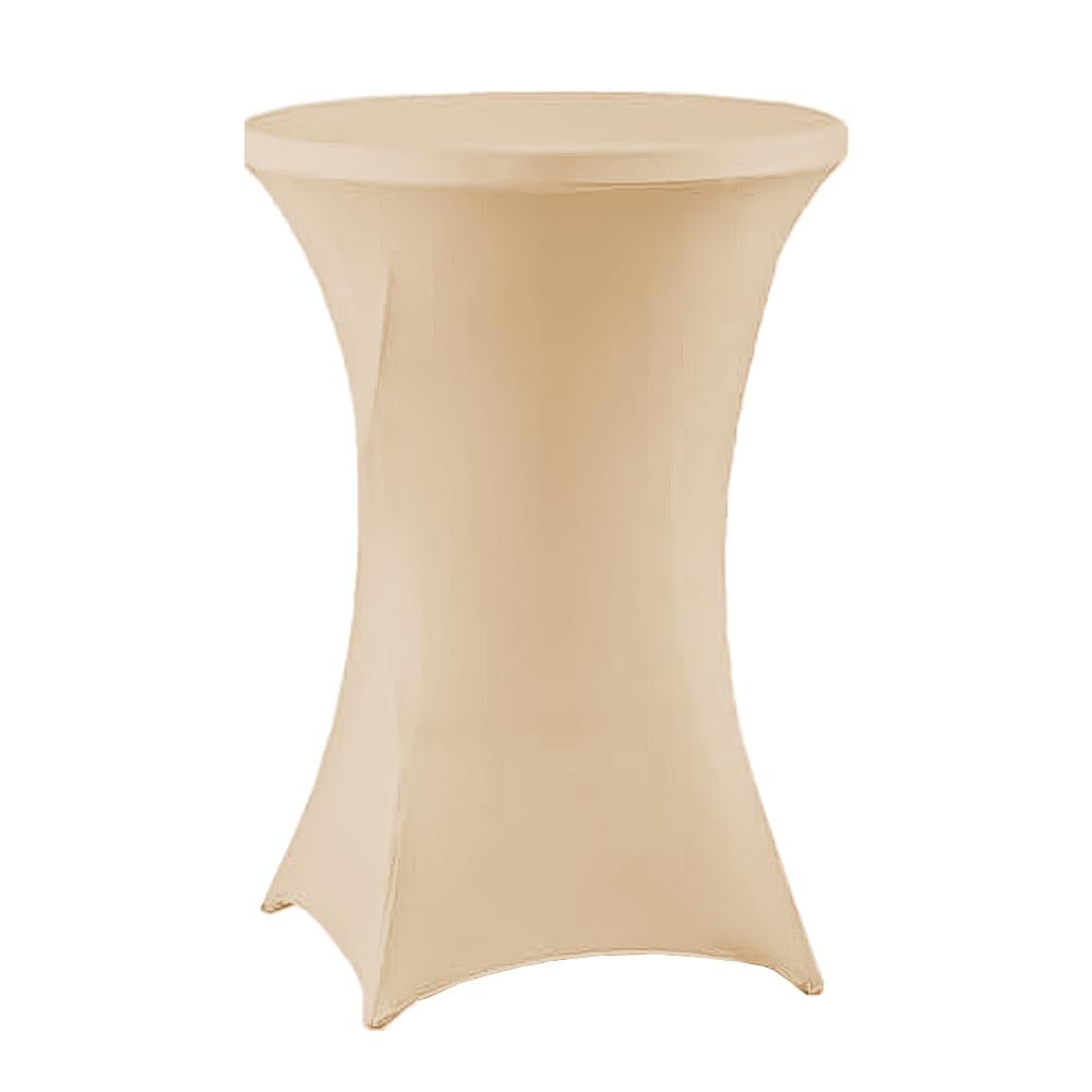 meioro Cocktail Table Covers Beige, 24x43 Inch Highboy Spandex Fitted ...