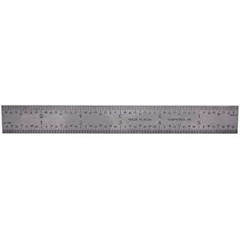 PEC Tools 162-006 6" 16R USA Rigid Steel Rule, reads 32nds, 64ths ...