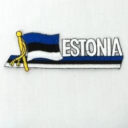 Amazon.com: Estonia Sidekick Word Country Flag Iron on Patch Crest Badge .. 1.5 X 4.5 Inches ... New