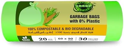 Earth Green Choice Compostable Garbage Bags 30 Gallons 60X90 Cms 20 ...