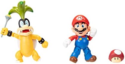 Super Mario Nintendo 4 Action Figure 2 Pack - Mario Vs. Iggy Koopa ...