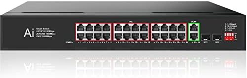 TEROW 28 Port PoE Switch, 28 Ports Gigabit Unmanaged Network PoE Switch ...