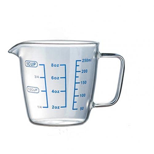 TKUS 250ml 500ml Heat-resisting Glass Measuring Cup Milk Scale ...
