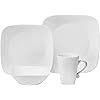 Amazon.com | Corelle Square Pure White 18-Piece Dinnerware Set, Service ...