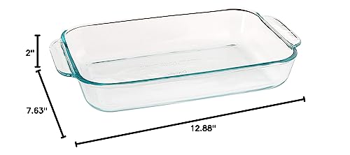 Pyrex, Clear Basics 2 Quart Glass Oblong Baking Dish, 11.1 in. x 7.1 in ...