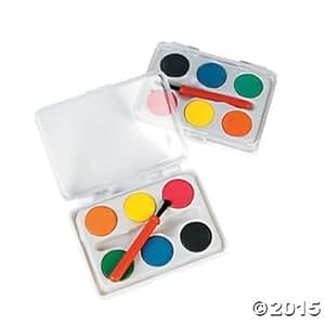 Amazon.com: Mini Kids Watercolor Paint Sets with Brush - 12 sets: Toys ...
