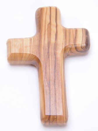 Hand Held Clinging Cross Olive Wood Cross Handmade In the Holy - Want ...
