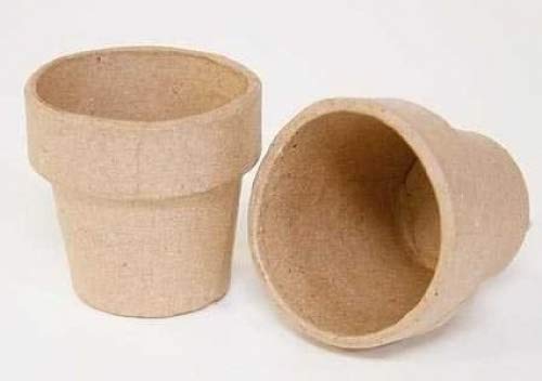 Amazon.com: Package of 12 Ready to Decorate Mini Paper Mache Flower ...