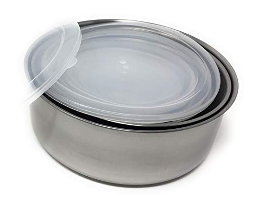 Small Thin and Lightweight Stainless Steel Food Storage Bowls with Lid ...