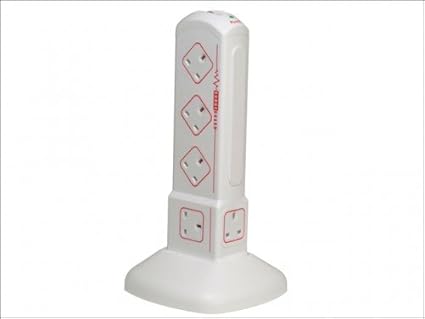 Masterplug 10 Socket Tower Extension Lead - 1m: Amazon.co.uk: Garden ...