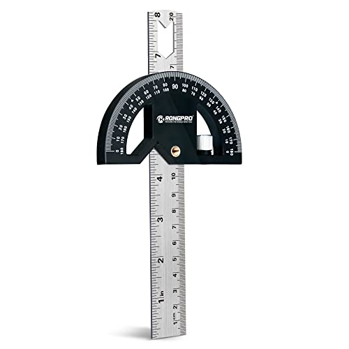 RONGPRO Angle Protractor Square Head 8 Inch, Adjustable Protractor ...