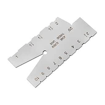 QWORK 29 Degree Stainless Steel Acme Thread Measuring Gauge, Screw ...