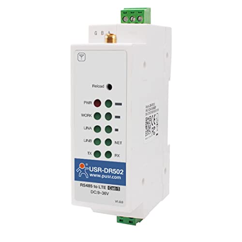 PUSR USR-DR502-E MQTT/SSL Version DIN-Rail RS485 to 4G LTE Cellular ...