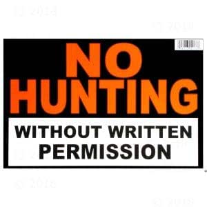 Amazon.com: 8 x 12 No Hunting w/o Permission Sign (12 Pieces) : Sports ...