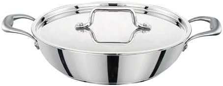 Bohara 118973 Stainless Steel Kitchen Utensils Indian Style Frying Pan ...