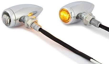 Small Chrome LED Motorbike Indicators Bullet Style Aluminium – BigaMart