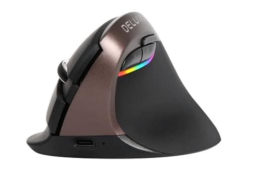 DeLUX Ergonomic Mouse Wireless, Rechargeable Silent Vertical Mouse with ...