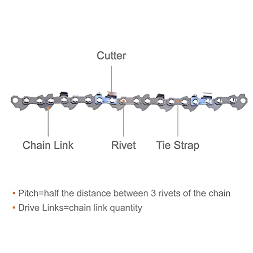 Woniu 14 Inch Chainsaw Chains Fits for Craftsman, Poulan, Ryobi ...