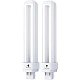 (Pack of 4) 13 Watt Double Tube - G24Q-1 (4 Pin) Base - 3500K Soft White - CFL Light Bulb ...