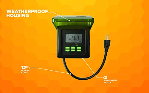 Woods 50015WD Outdoor 7-Day Heavy Duty Digital Plug-in Timer; 2 ...