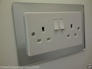 Double Plug Socket Surround Coloured Acrylic Decorative Perspex Finger ...