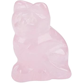 Amazon.com: 1.5 Inch Colorful Natural Handmade Carving Lucky Cat Shape ...