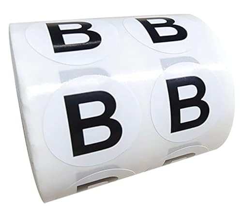 Letter B Inventory Labels 1 Inch Round Circle Dots Labels - Capital ...