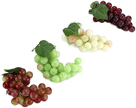 Decorative Grapes, Plastic 4 Bunches 4 Colors Artificial Grapes ...
