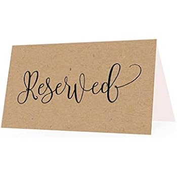 Amazon.com: 25 Rustic VIP Reserved Sign Tent Place Cards for Table at ...