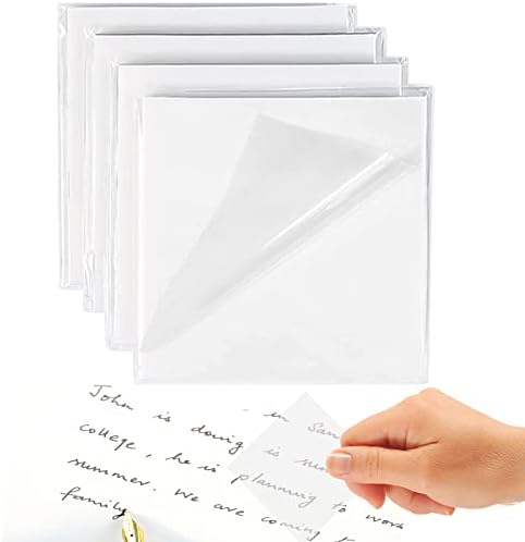 PARTSPOWER 200 Sheets Transparent Sticky Notes, 3x3 inch Translucent ...