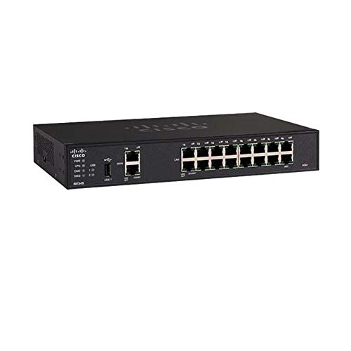 Cisco RV345 Dual WAN Gigabit VPN Router 16 LAN Ports 3G/4G USB Support ...