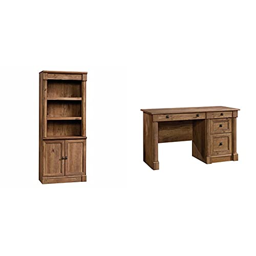 Sauder Palladia Library with Doors, Vintage Oak Finish & Palladia ...
