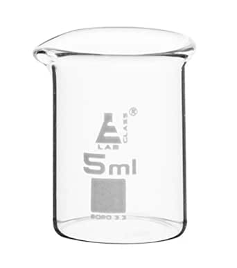 Beaker, 5ml - Low Form with Spout - Ungraduated - Borosilicate 3.3 ...