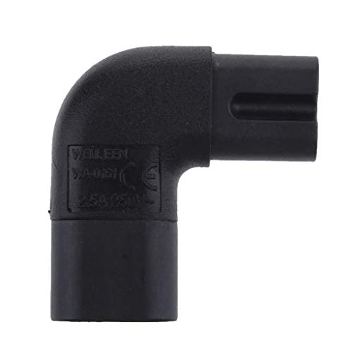 Buy IEC320 C7 to C8 Right Angle AC Power Plug Adapter 90 Degree Left ...