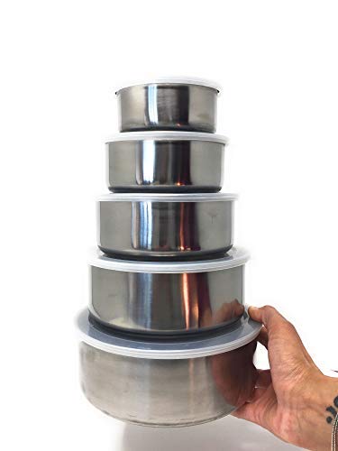 Small Thin and Lightweight Stainless Steel Food Storage Bowls with Lid ...