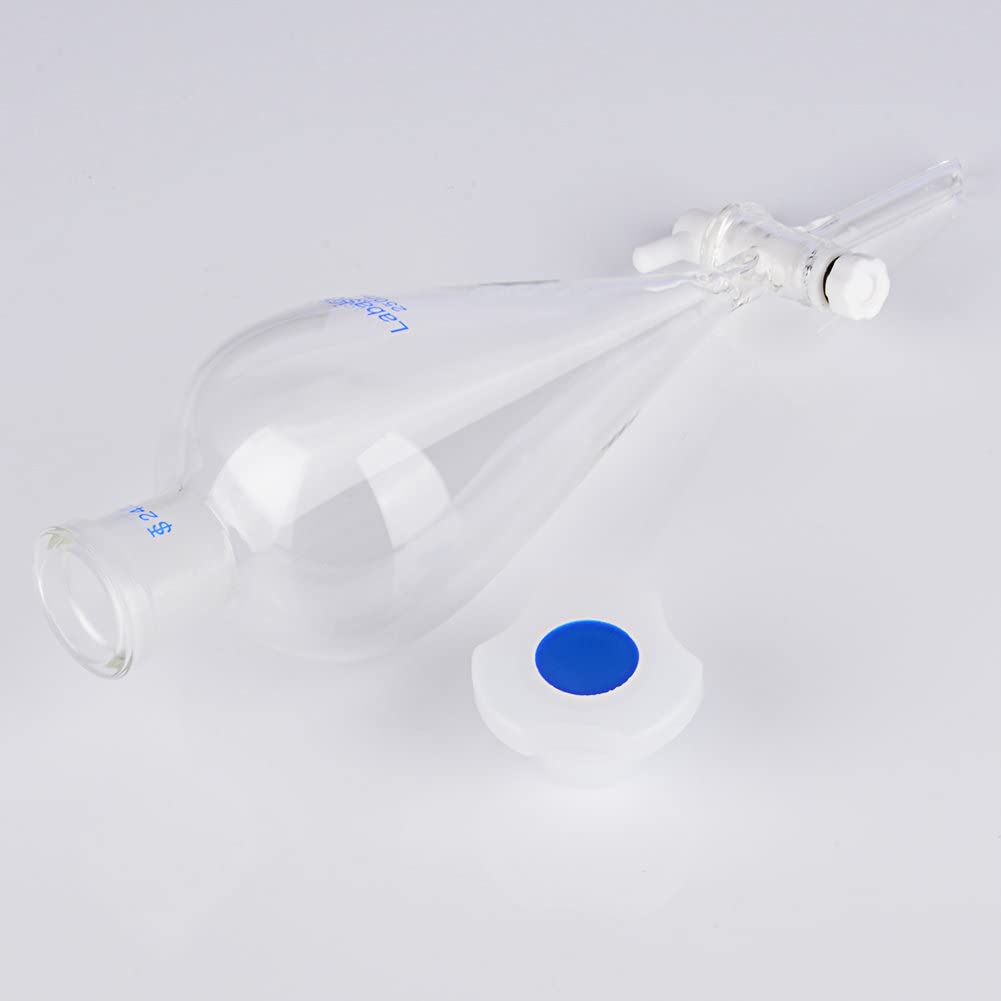 Labasics Conical Separatory Funnel, 250 Ml Heavy Wall Borosilicate ...